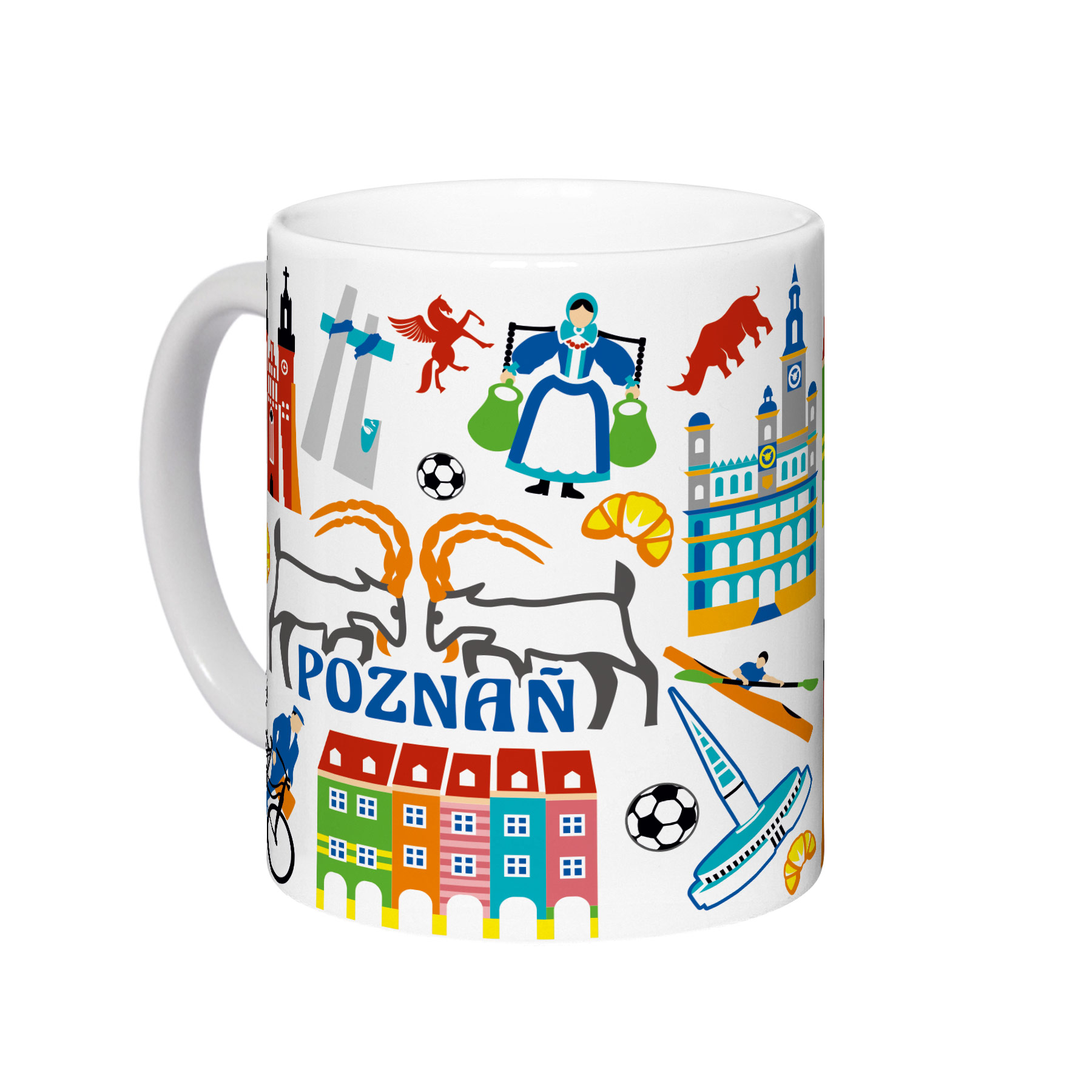 Pamiątki z Polski :: Poznań :: Kubki :: Kubek Biały Poznań Symbole