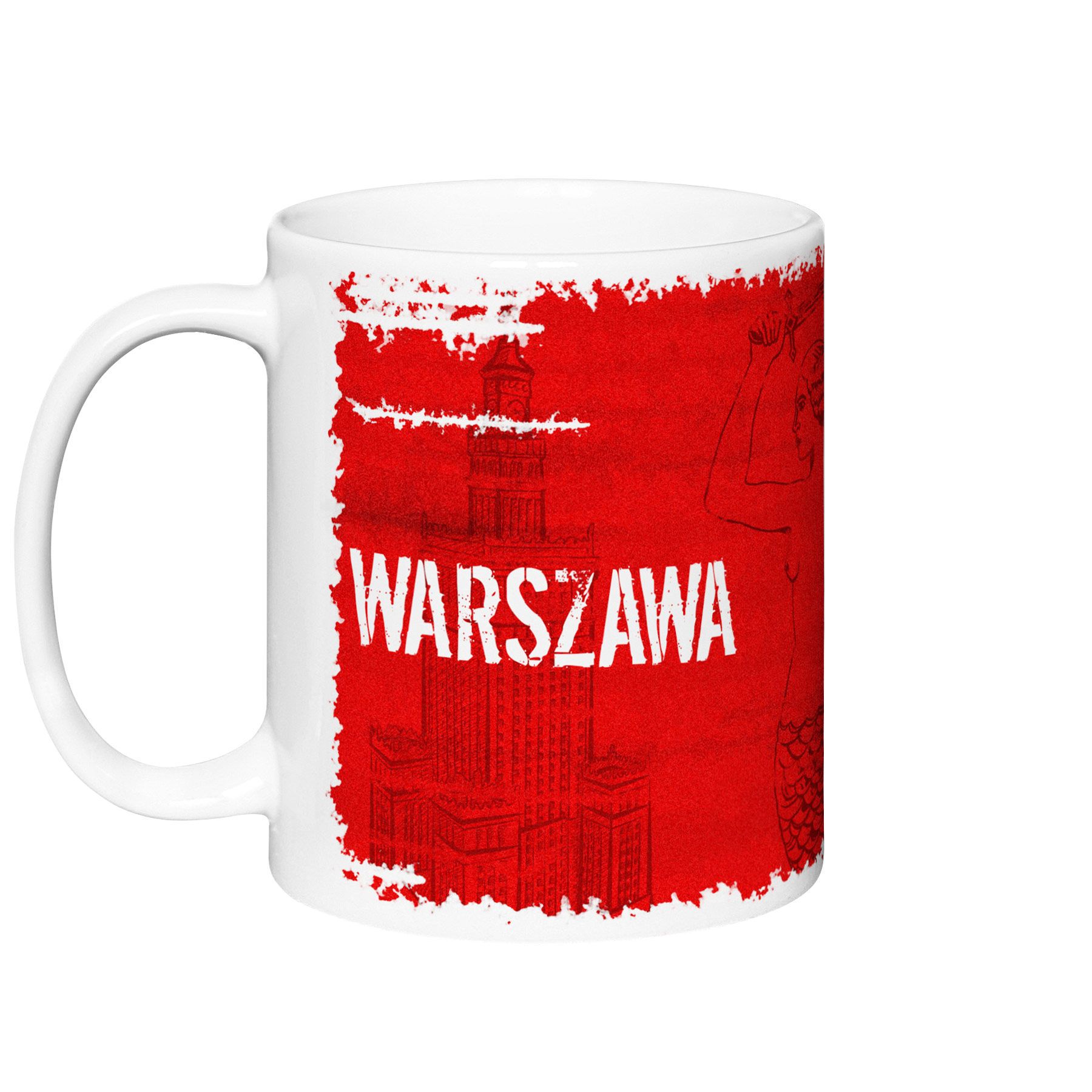 Pamiątki z Polski :: Warszawa :: Kubki :: Kubek Biały Warszawa Polska