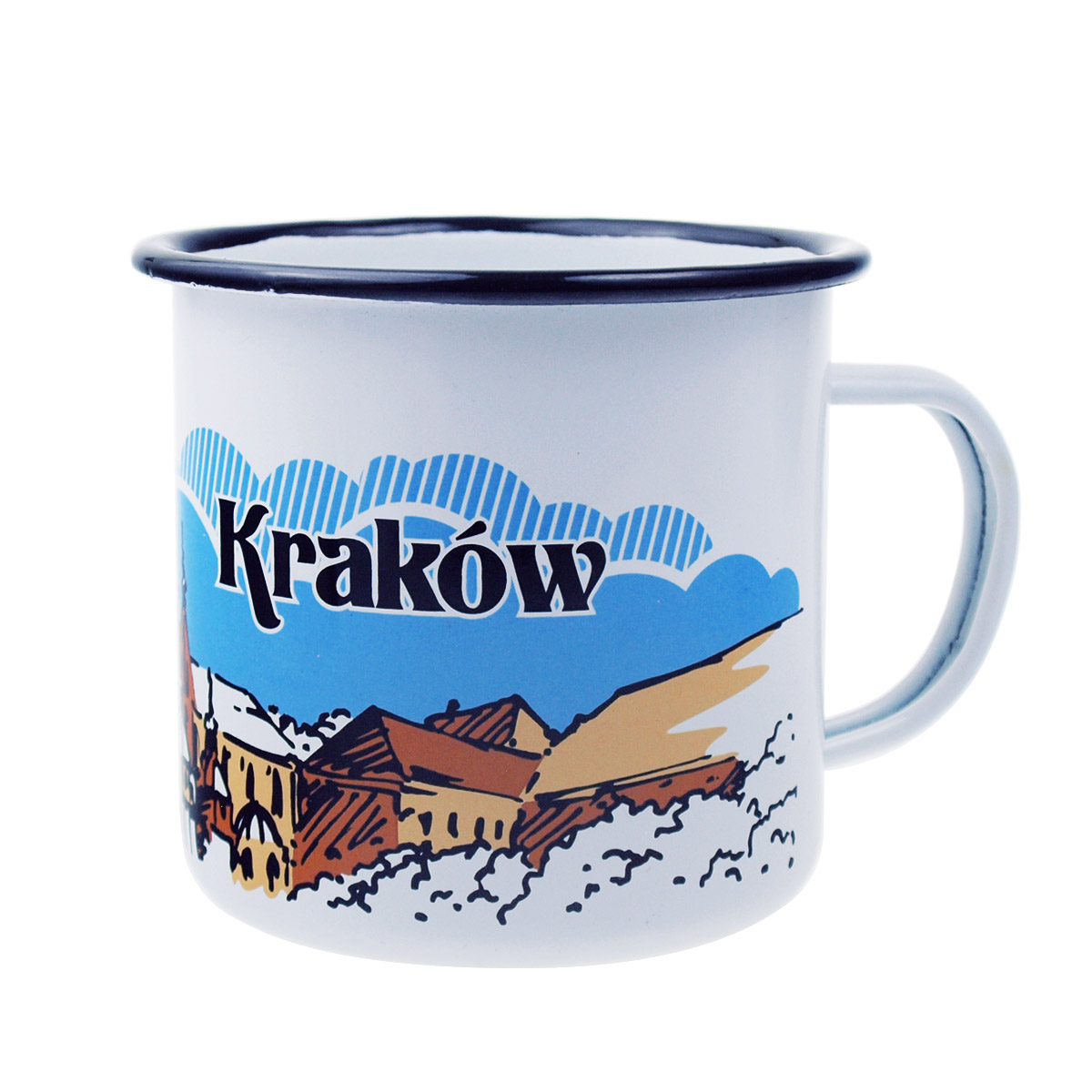 Pamiątki z Polski :: Kraków :: Kubki :: Kubek Emaliowany Kraków Wawel Grafika