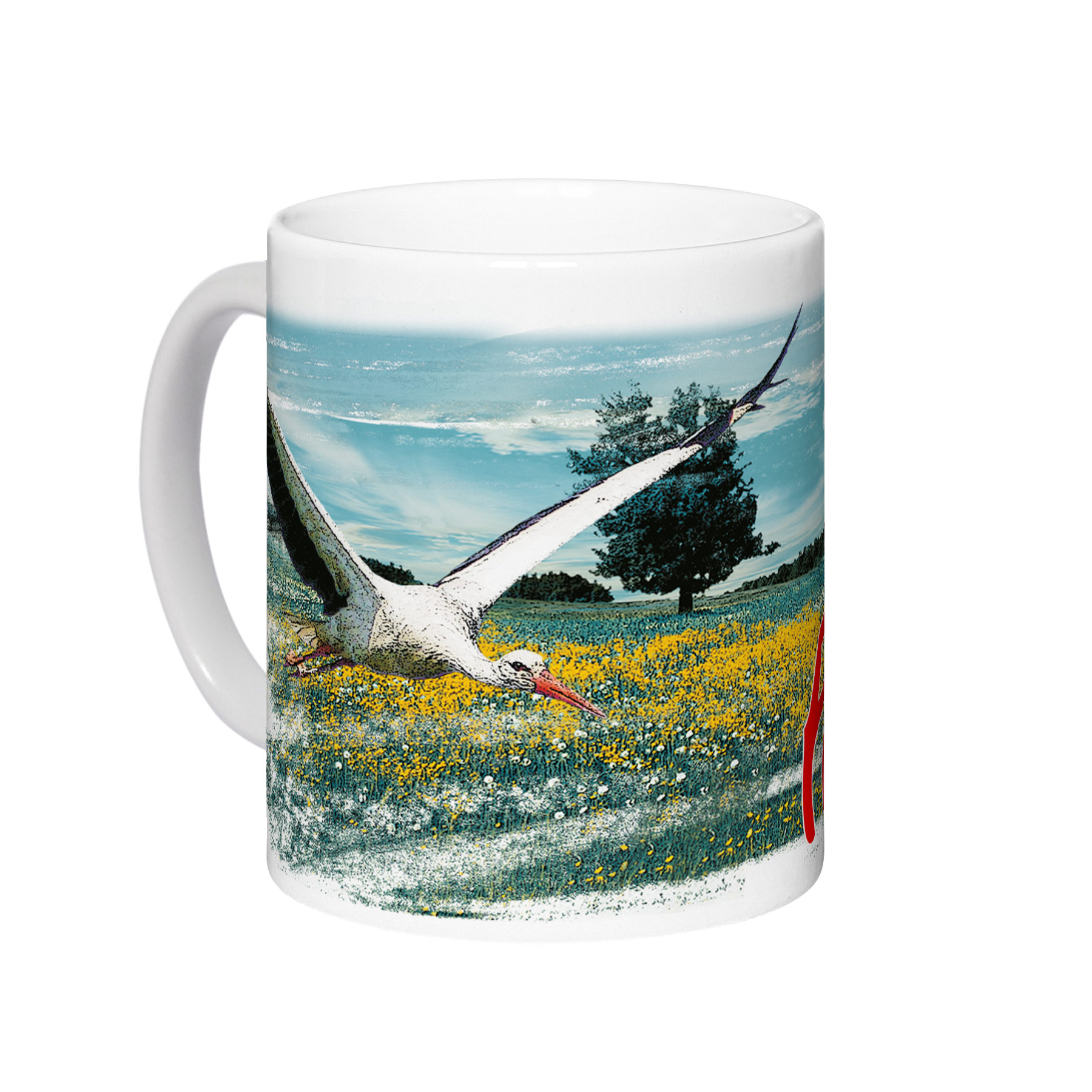 Pamiątki z Polski :: Polska :: Kubki :: Kubek biały Polska Bocian